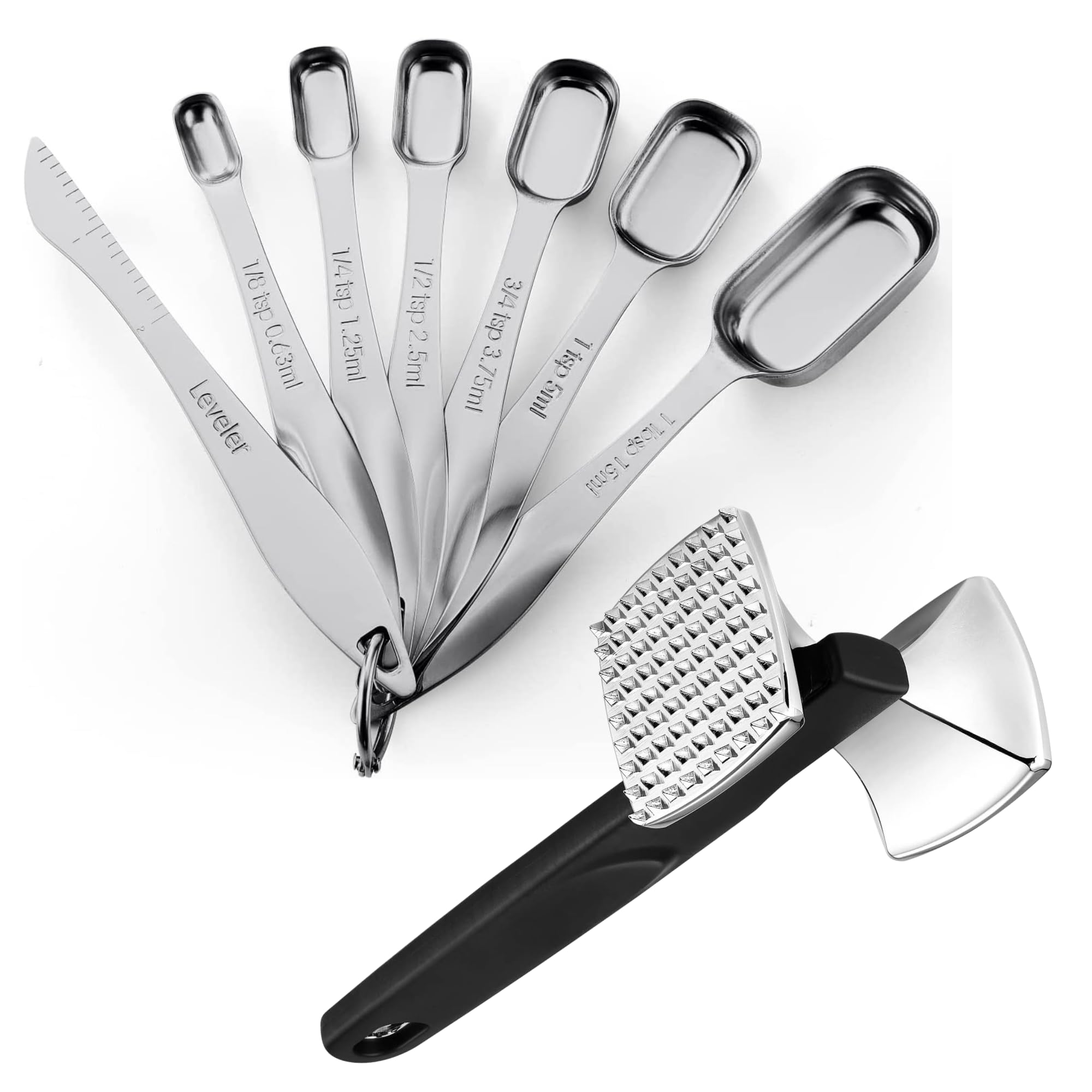 Amazon.com: Spring Chef Stainless Steel Rectangular Measuring Spoons ...