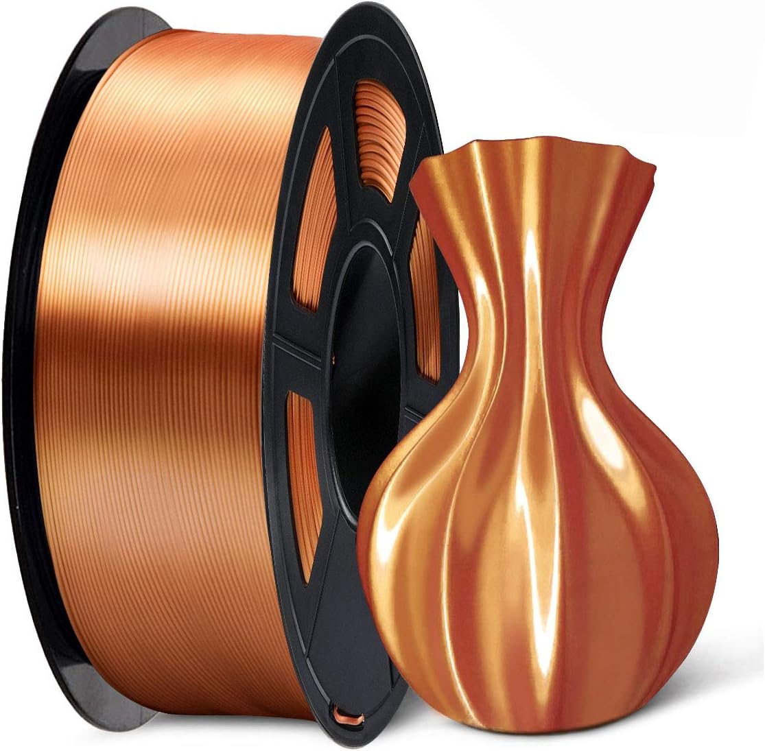SUNLU Silk Copper PLA Filament 1.75mm 3D Printer Filament, 1KG 2.2 LBS ...