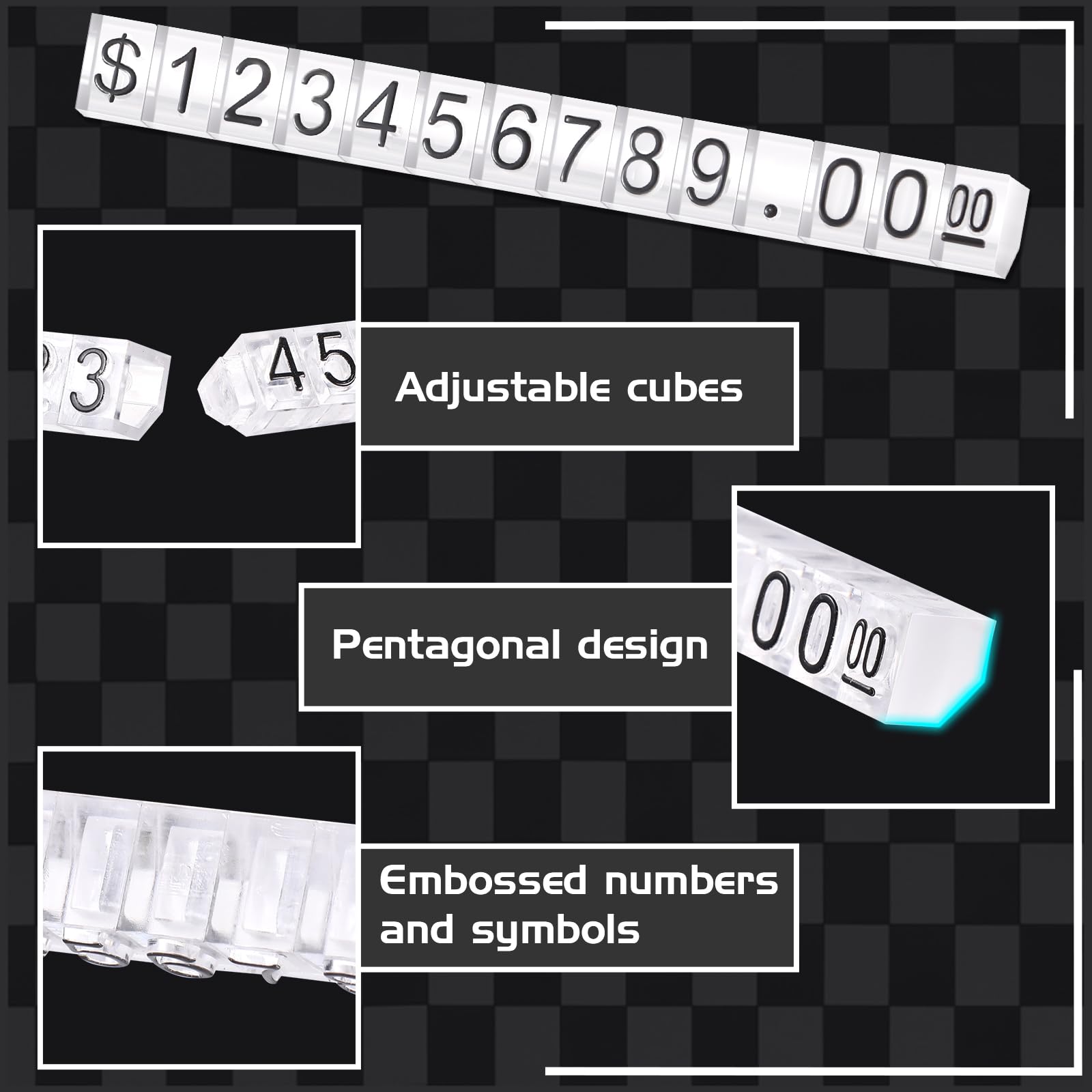 Snapklik.com : Qunclay 50 Sets Price Display Cube Number Letter Price ...