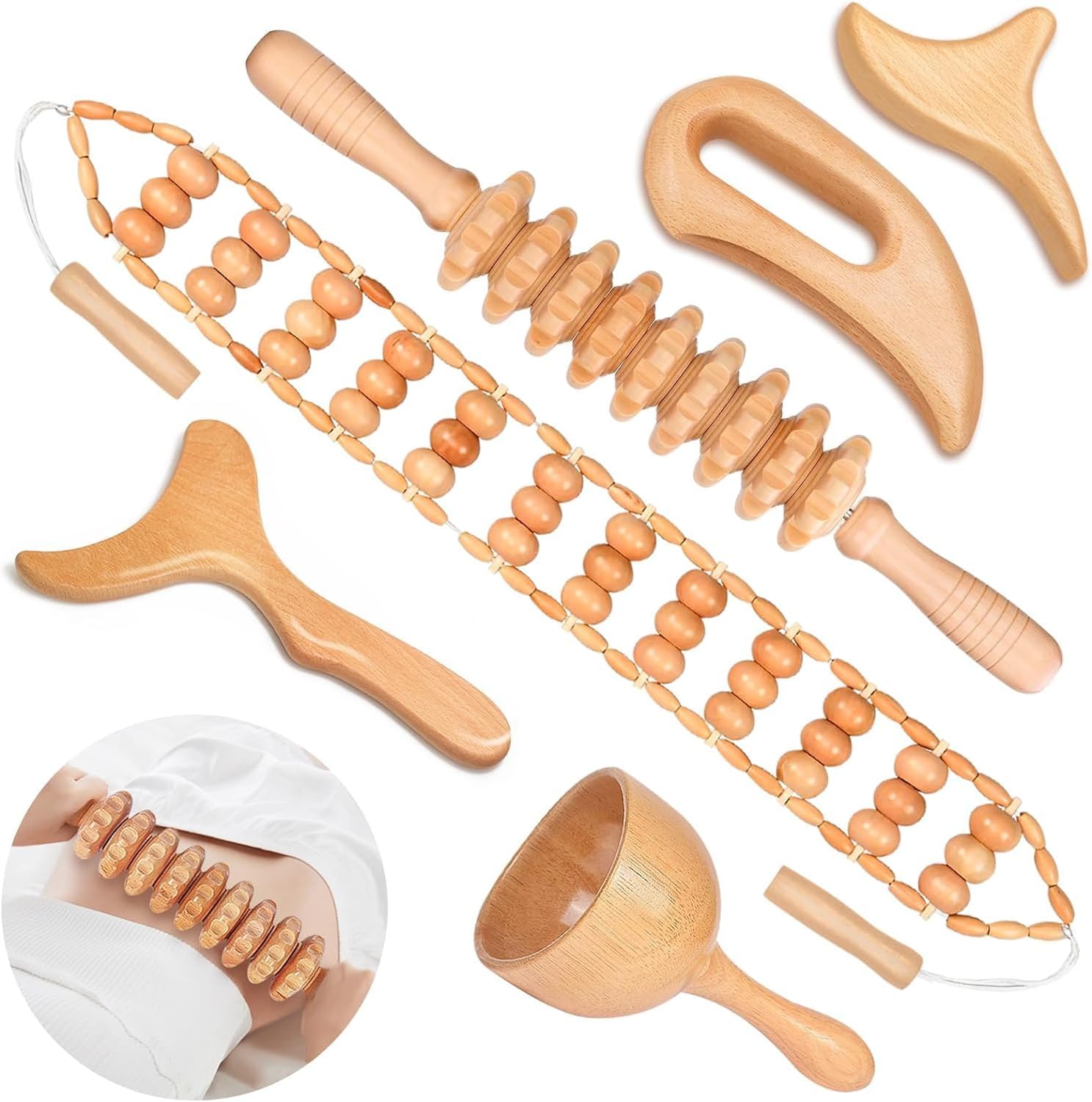 Amazon.com: Komogir Wood Therapy Massage Tools 5-in-1 Lymphatic ...