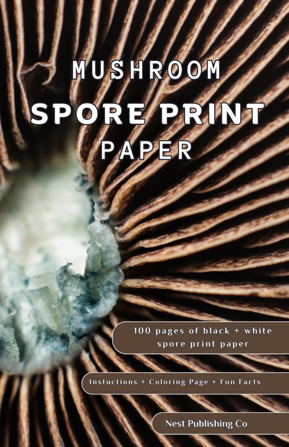MUSHROOM SPORE PRINT PAPER I FULL PAGE COVERAGE I 50 WHITE + 50 BLACK ...