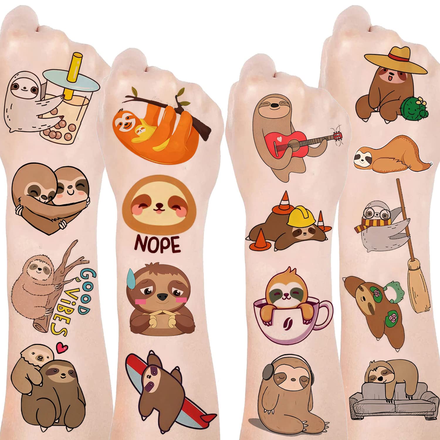 Amazon.com: Sloth Party Favors Sloth Temporary Tattoos Birthday Party ...