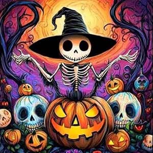 Amazon.com: Miwixy Halloween Diamond Art, Horror Diamond Art Kits for ...