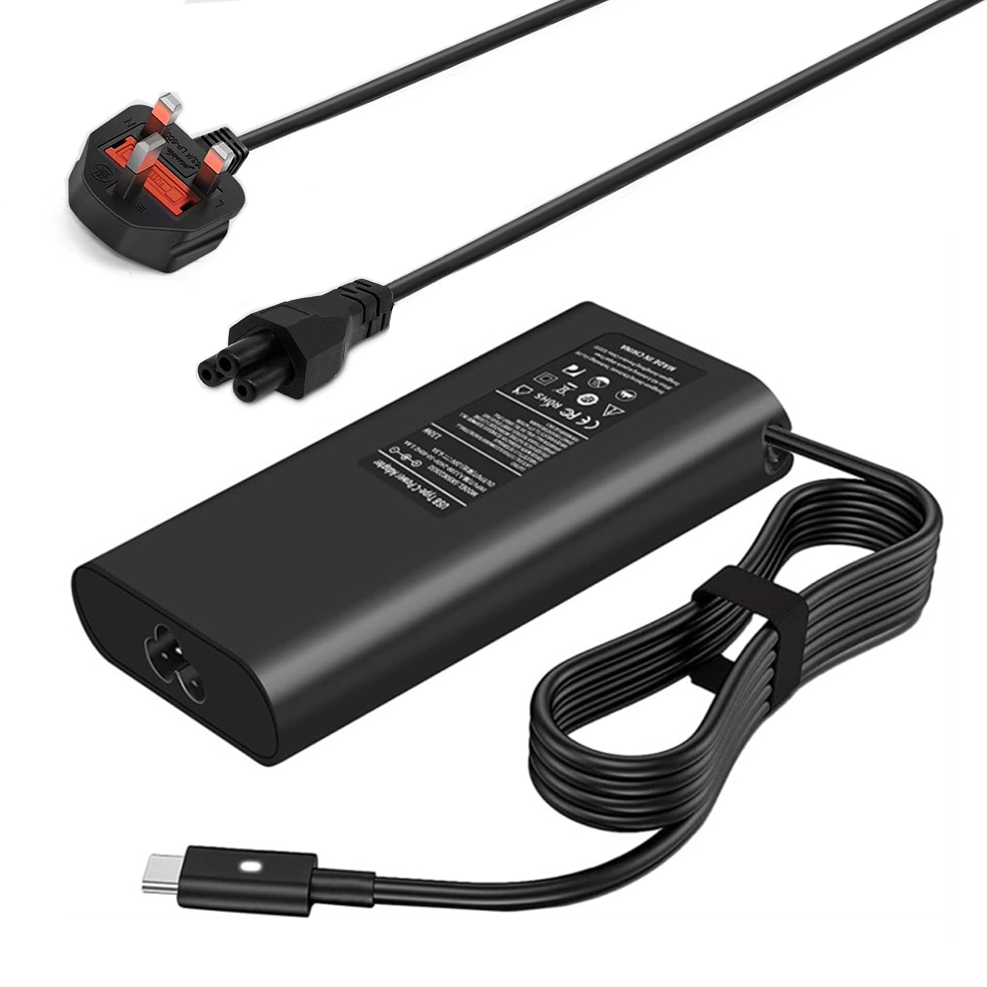 130W USB C Charger Replacement Type C Adapter for Dell XPS 15 9500 9510 ...