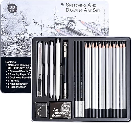 Amazon.com: Drawing Sketching Pencil Set, 22 PCS Graphite and Charcoal ...