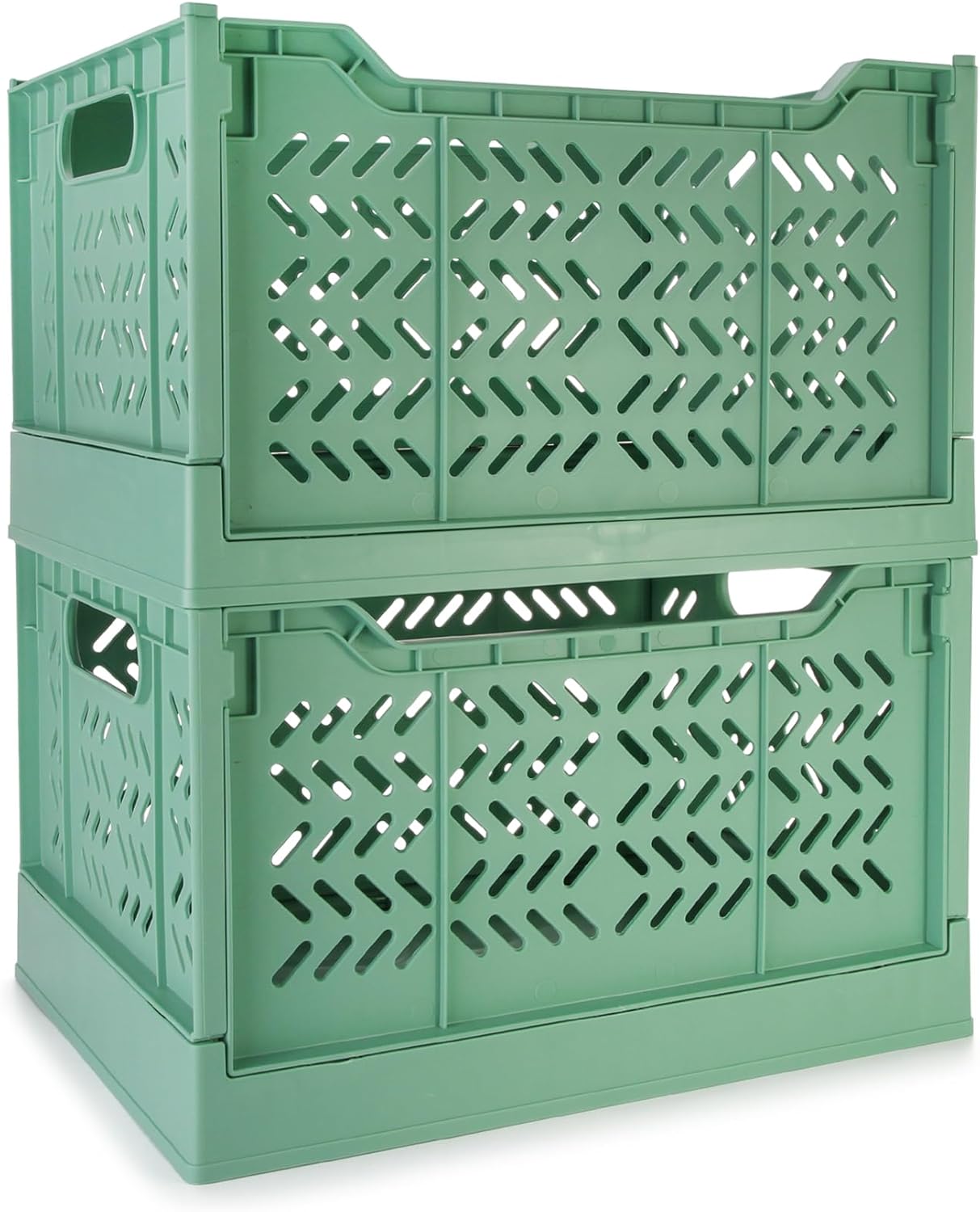 Amazon.com : Domiella 2-Pack Crates for Storage, Storage Crates Plastic ...
