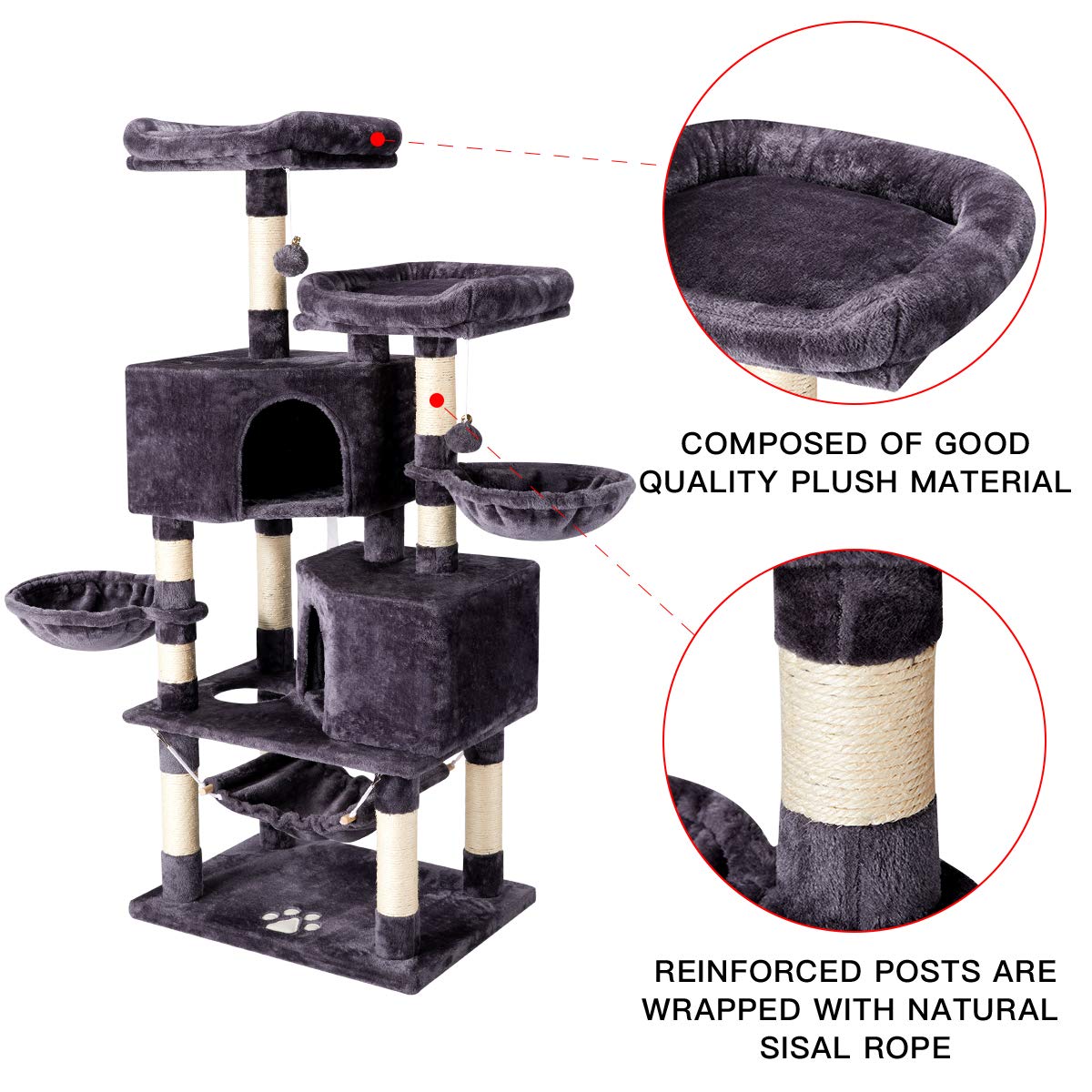 Buy MELLCOM Cat Tree Cat Tower for Indoor Cats Clearance, Multi-Level ...