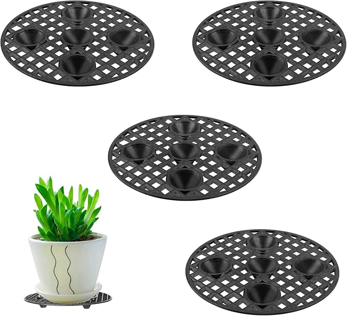 Aobuviou 4 Pcs Plant Level Pot Elevator Plastic Plant Risers for Pots ...