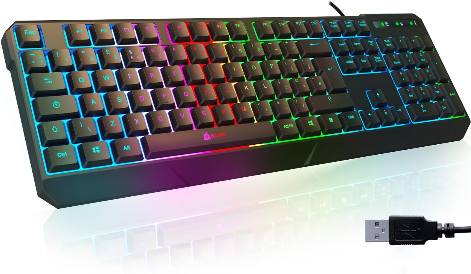 TECKNET RGB Gaming Keyboard, 105 Keys, All-Metal Panel, 15-Zone RGB ...