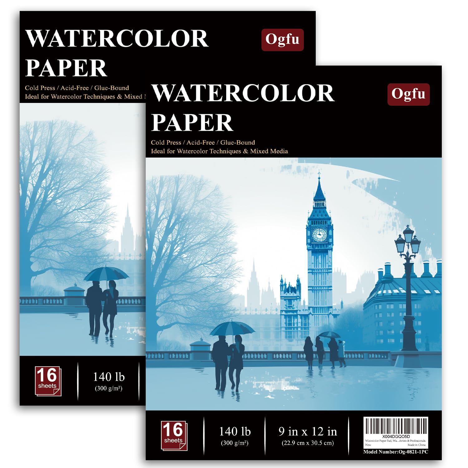 Amazon.com: Water Color Paper Pad 9"X12", Pack of 2, Watercolor Paper ...