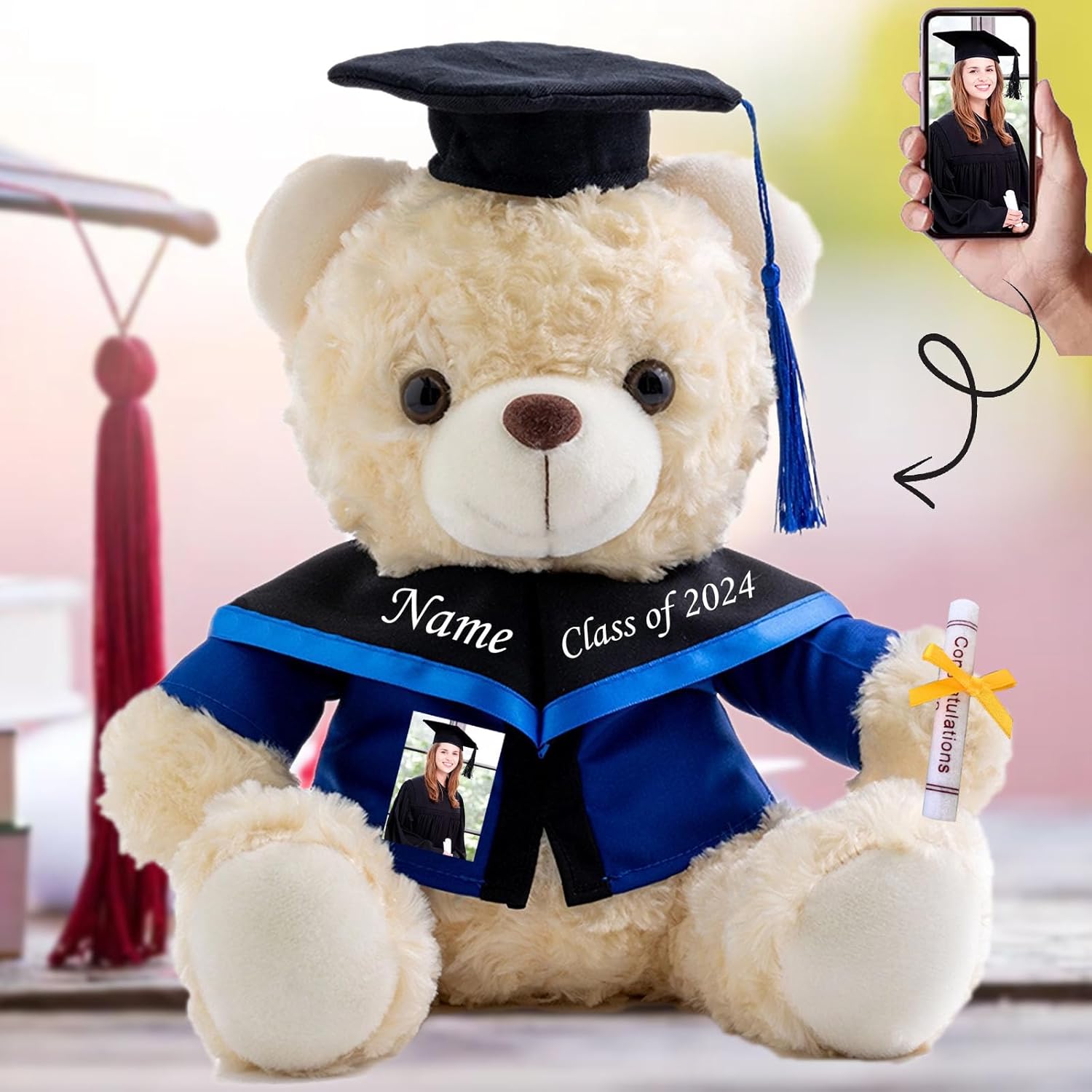 Amazon.com: Graduation Gifts for Her Personalized Teddy Bear with ...