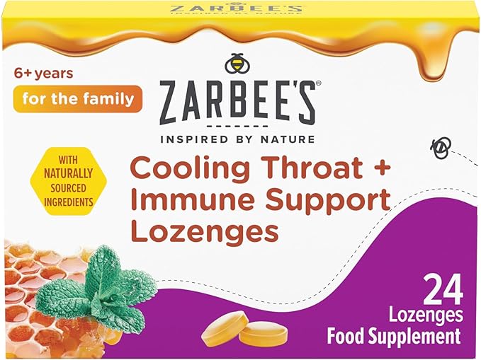 Zarbee’s Cooling Throat + Immune Support Lozenges, Calm and Cool your ...