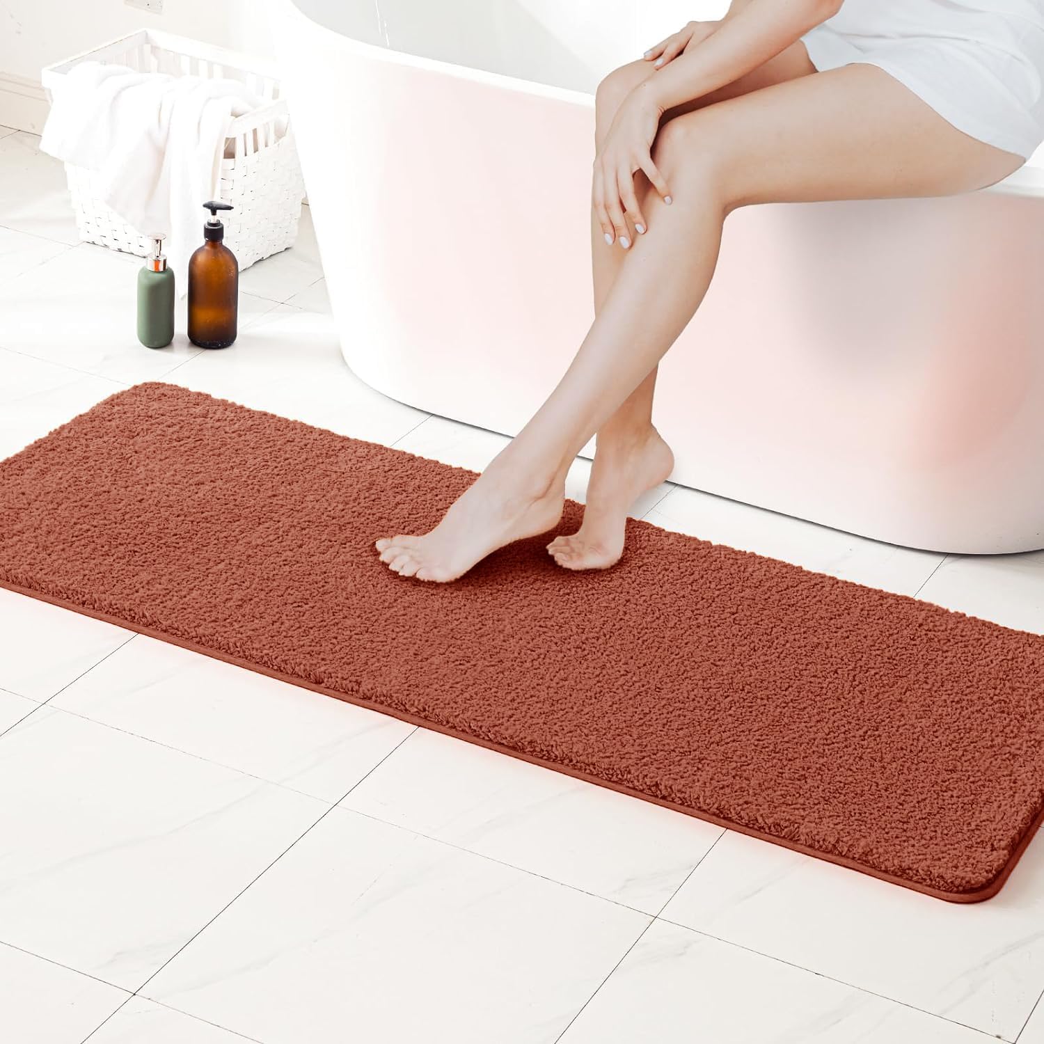 Amazon.com: MIULEE Fall Rust Bathroom Runner Rug 24x60 Inches, Long ...