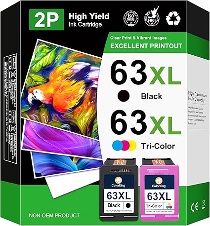 Amazon.com: ColorKing 63XL Ink Cartridges Black and Color Compatible ...