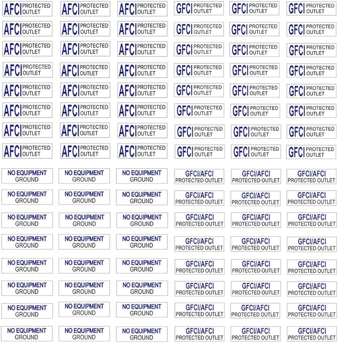 Amazon.com: GFCI AFCI Protected Outlet Receptacle Plates Label Sticker ...