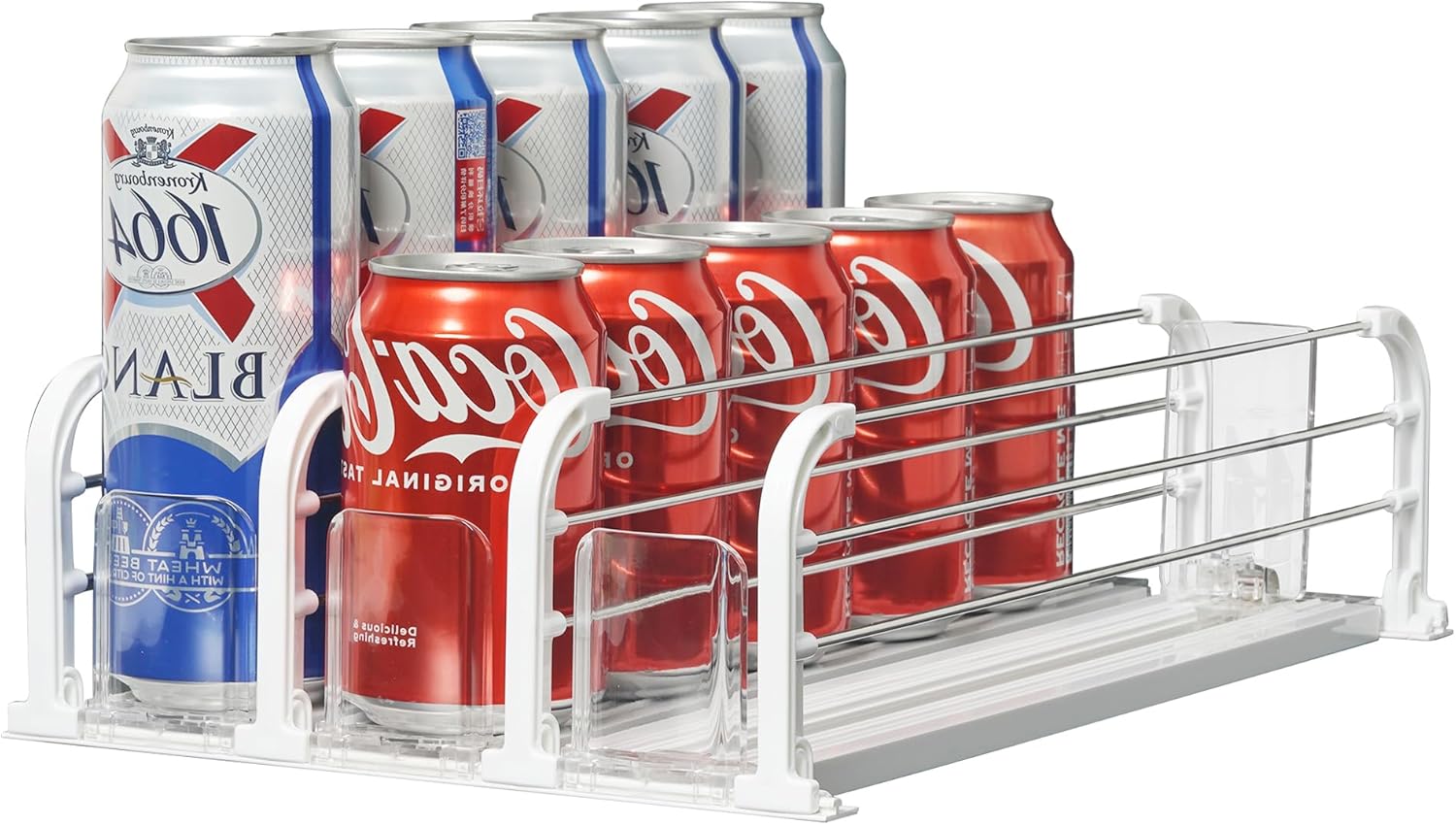 Amazon.com: PICOCA Drink Organizer for Refrigerator, 3 Rows Drink ...