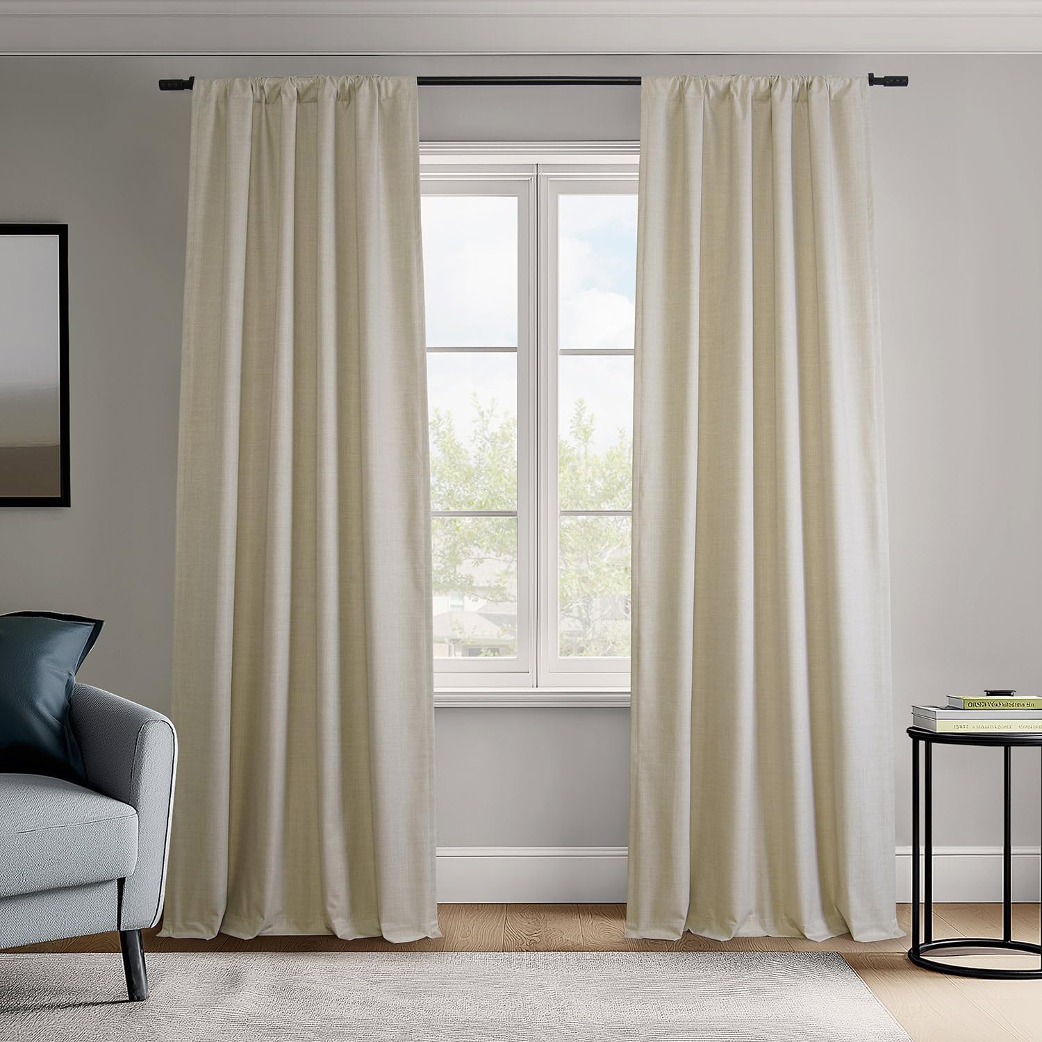 Amazon.com: HPD Half Price Drapes Vienna Basic Linen Blackout Curtains ...