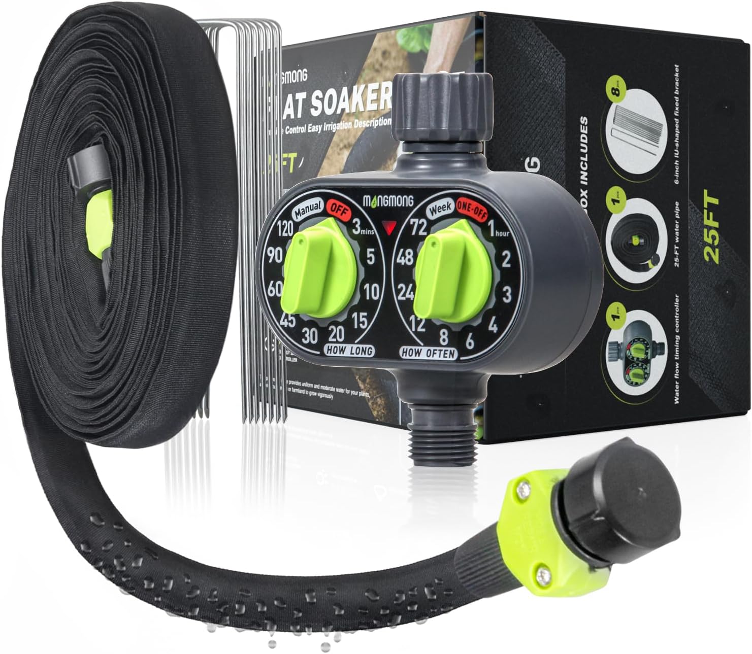 Amazon.com: Water Timer for Garden Hose with Flat Soaker Hose 25ft ...