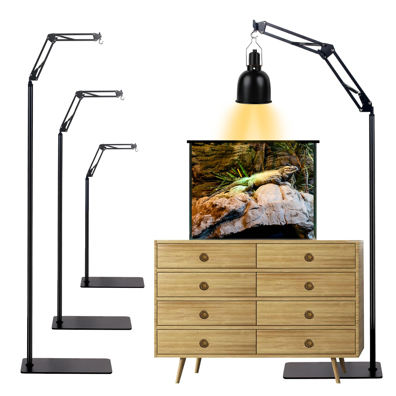Amazon.com: MENGBEI Reptile Lamp Stand, Adjustable Heat Lamp Holder ...