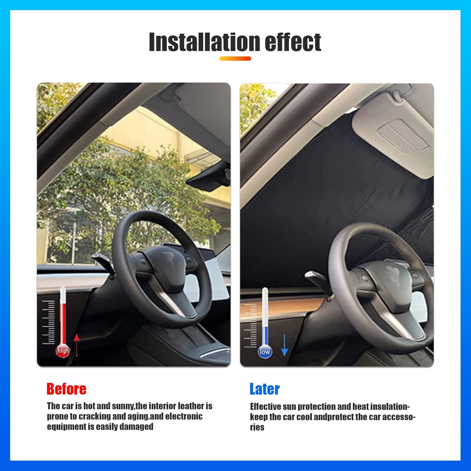 neynavy 1 parasol para parabrisas de automóvil con bolsa de ...