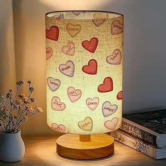 Table Lamp seamless pattern hand drawn conversation hearts Lovely ...