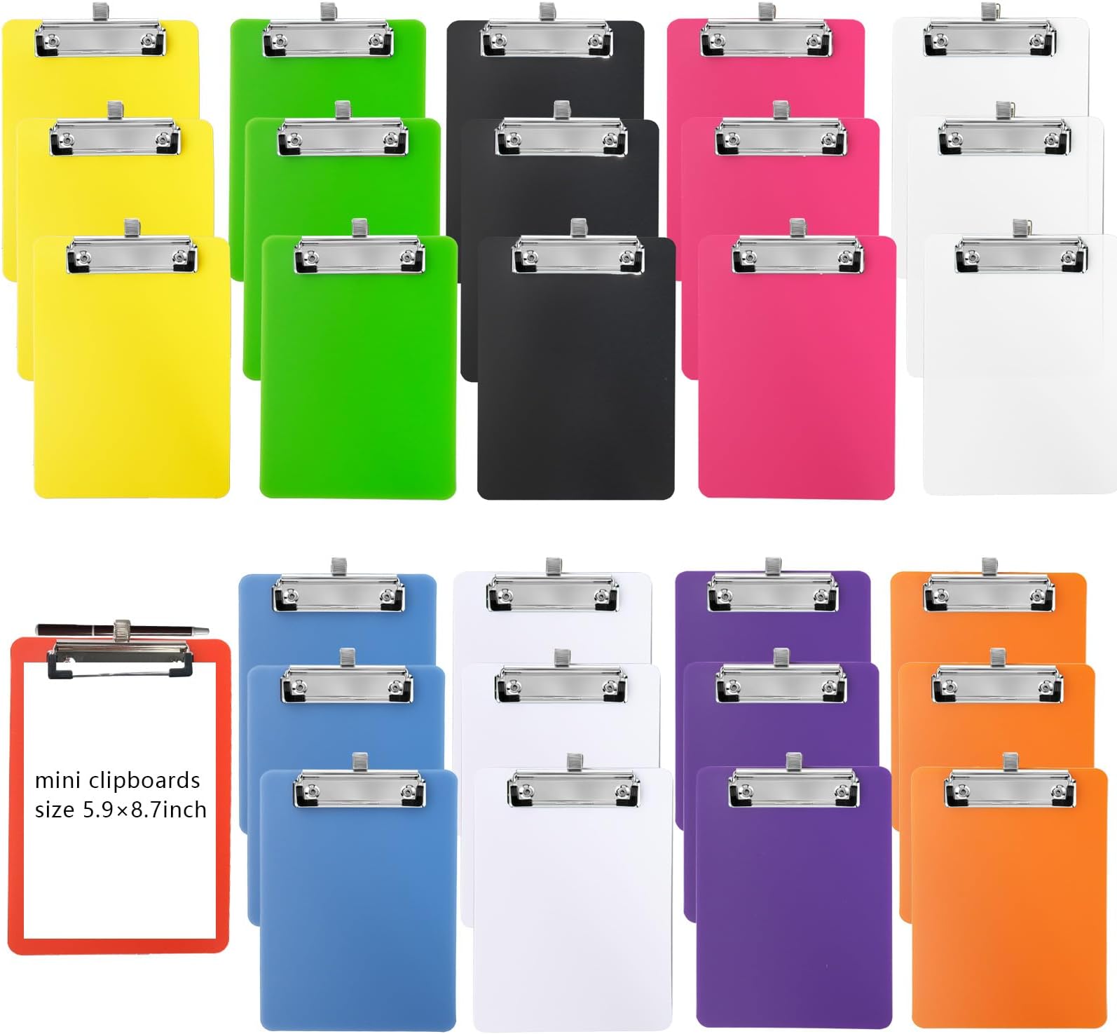 Amazon.com: 27 Pcs Mini Clipboards with Pen Holder Clip 6 x 9 Inch ...