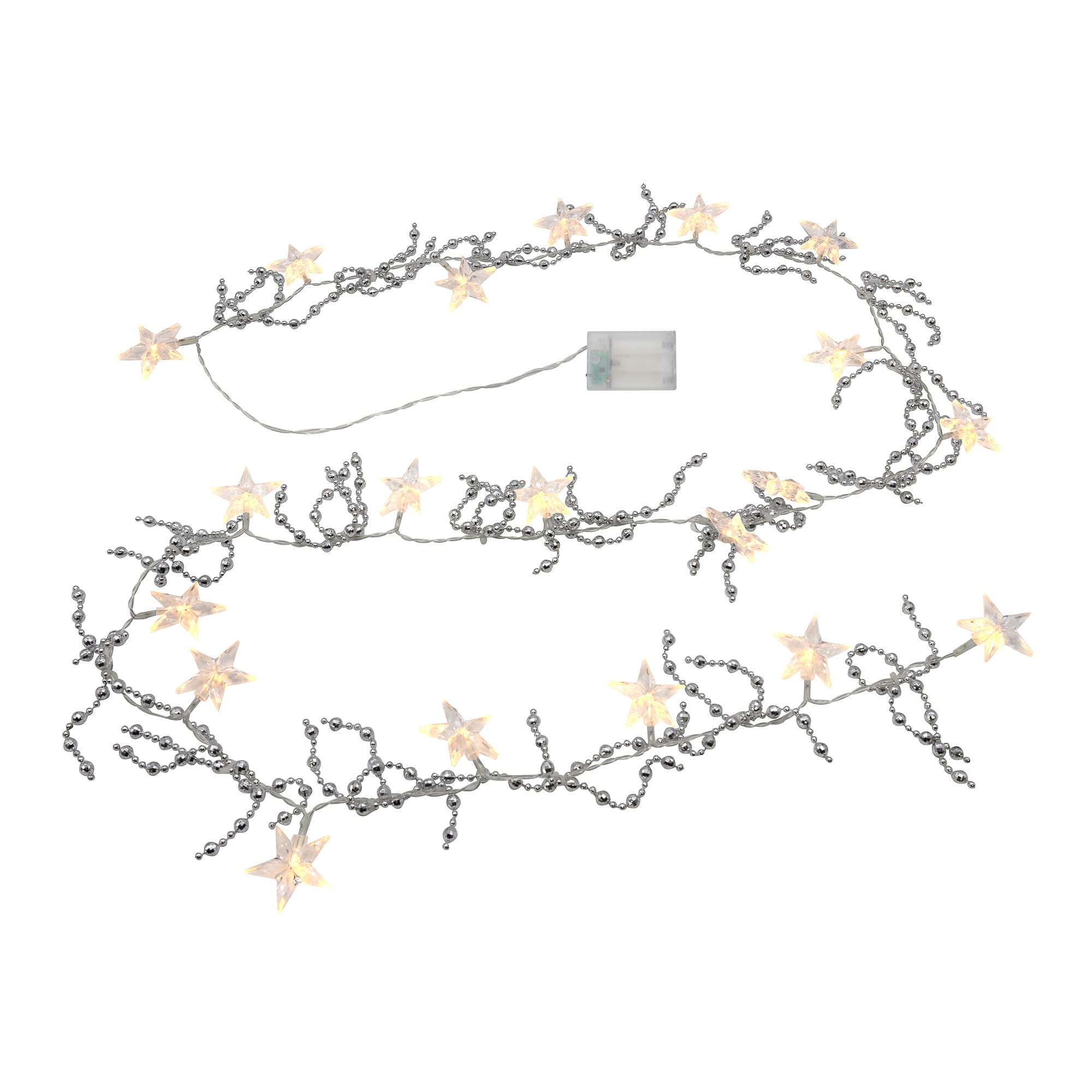 Amazon.com : LumaBase Battery Operated Silver String Lights with ...