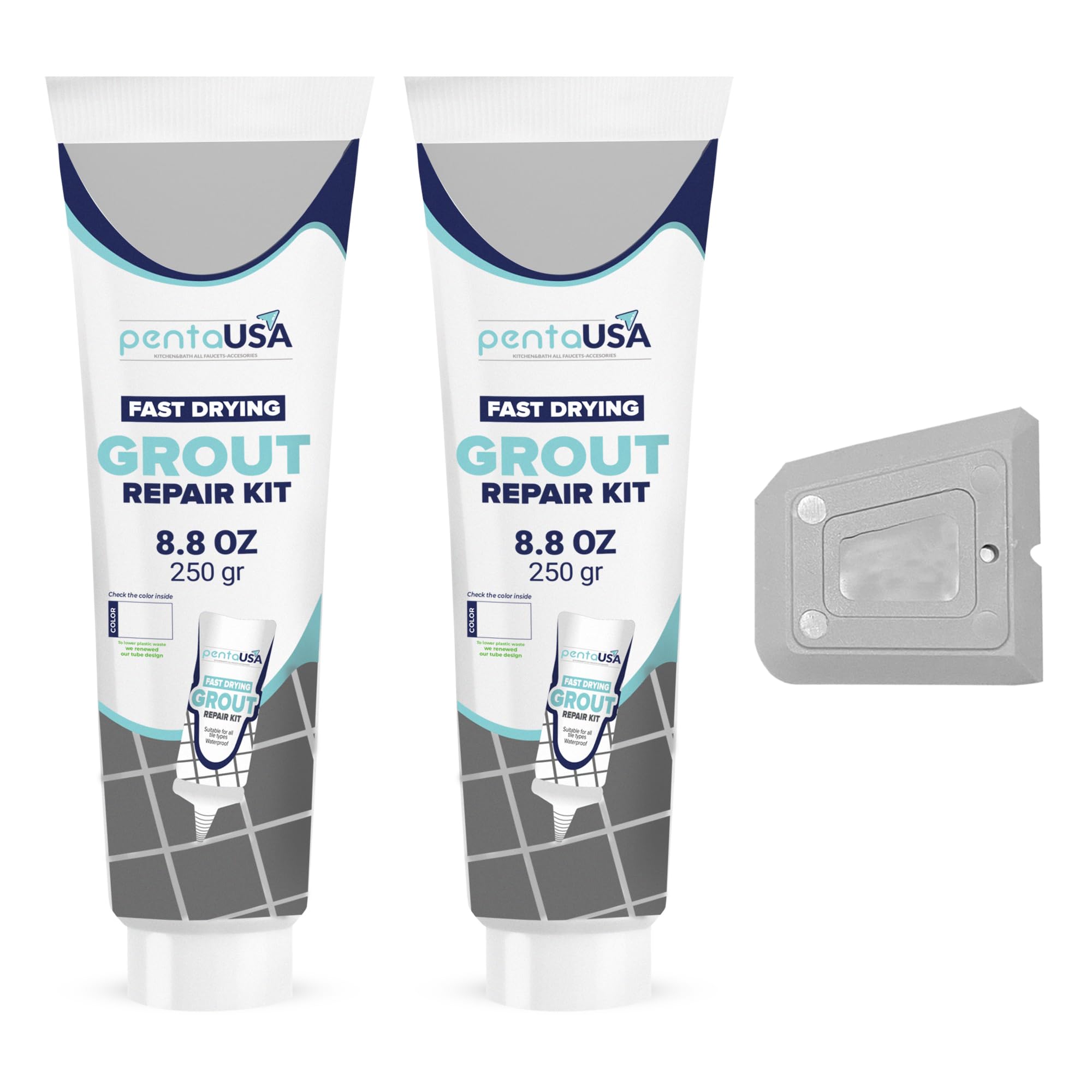 Snapklik.com : PentaUSA Grout - Premixed Grout Repair Set, 8.8 Oz, 2 ...