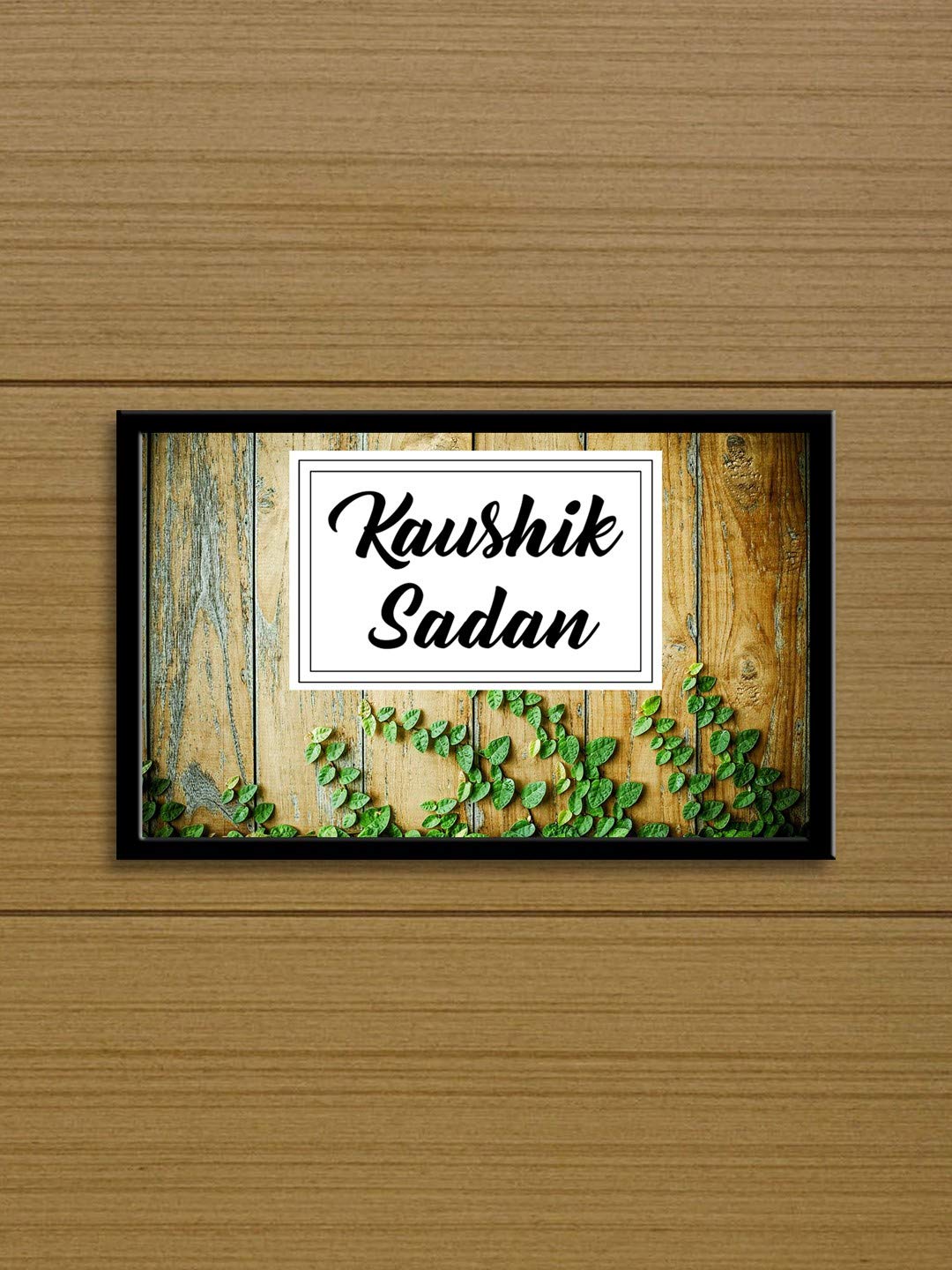 Buy 999Store Printed Brown Wooden Pattern for Hotel Name Plate (MDF ...