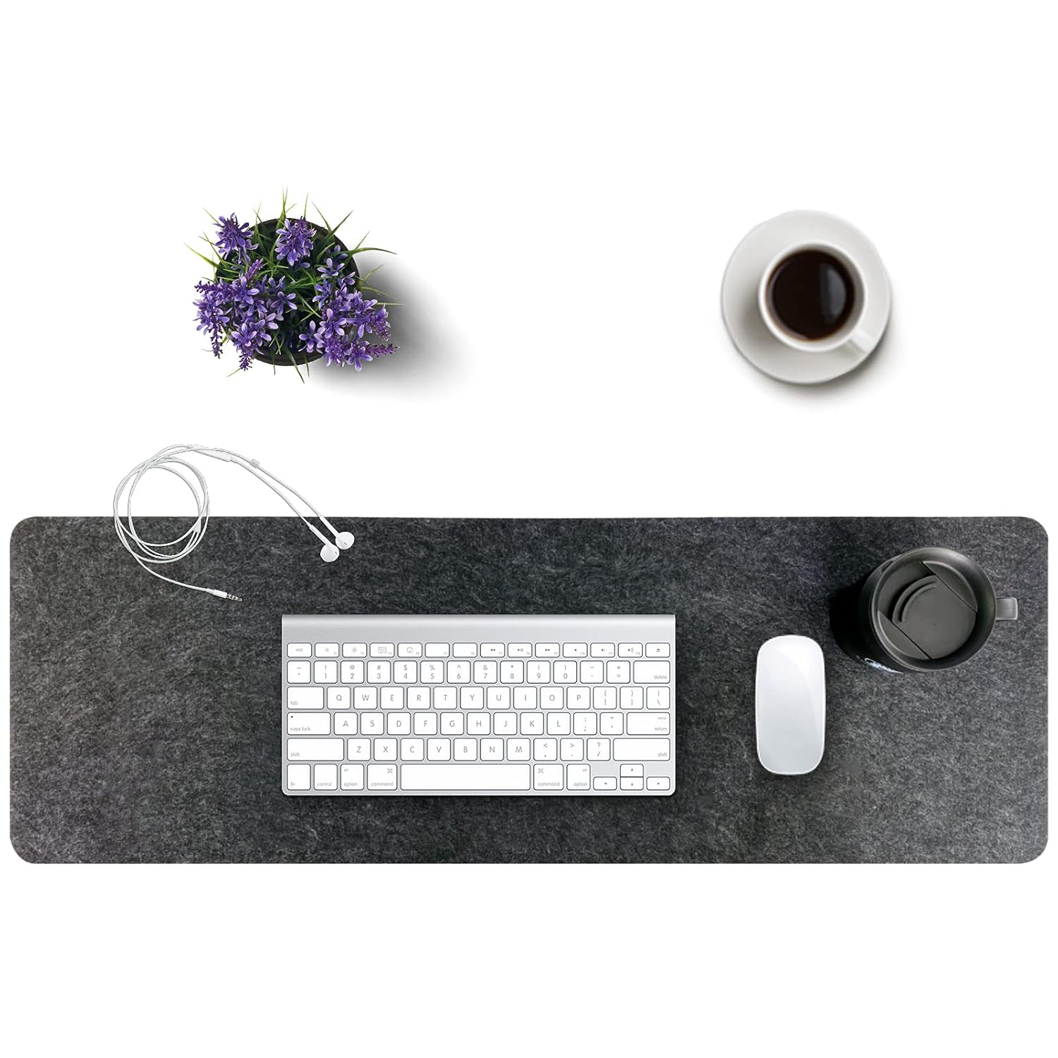 DawnTrees Grey Felt Desk Pad, Extra Large Keyboard Mat, Mouse Pad, Grey ...