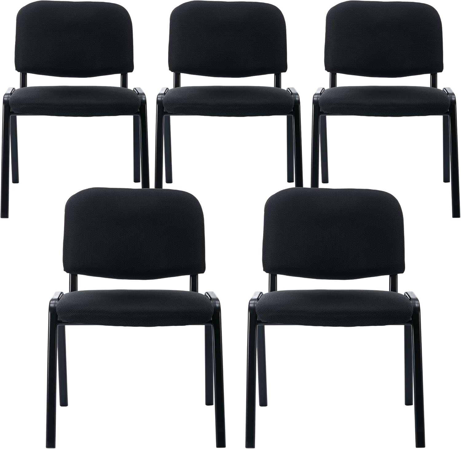 Amazon.com: Mesh Black Leather Conference Chairs Set of 5 - Padded ...