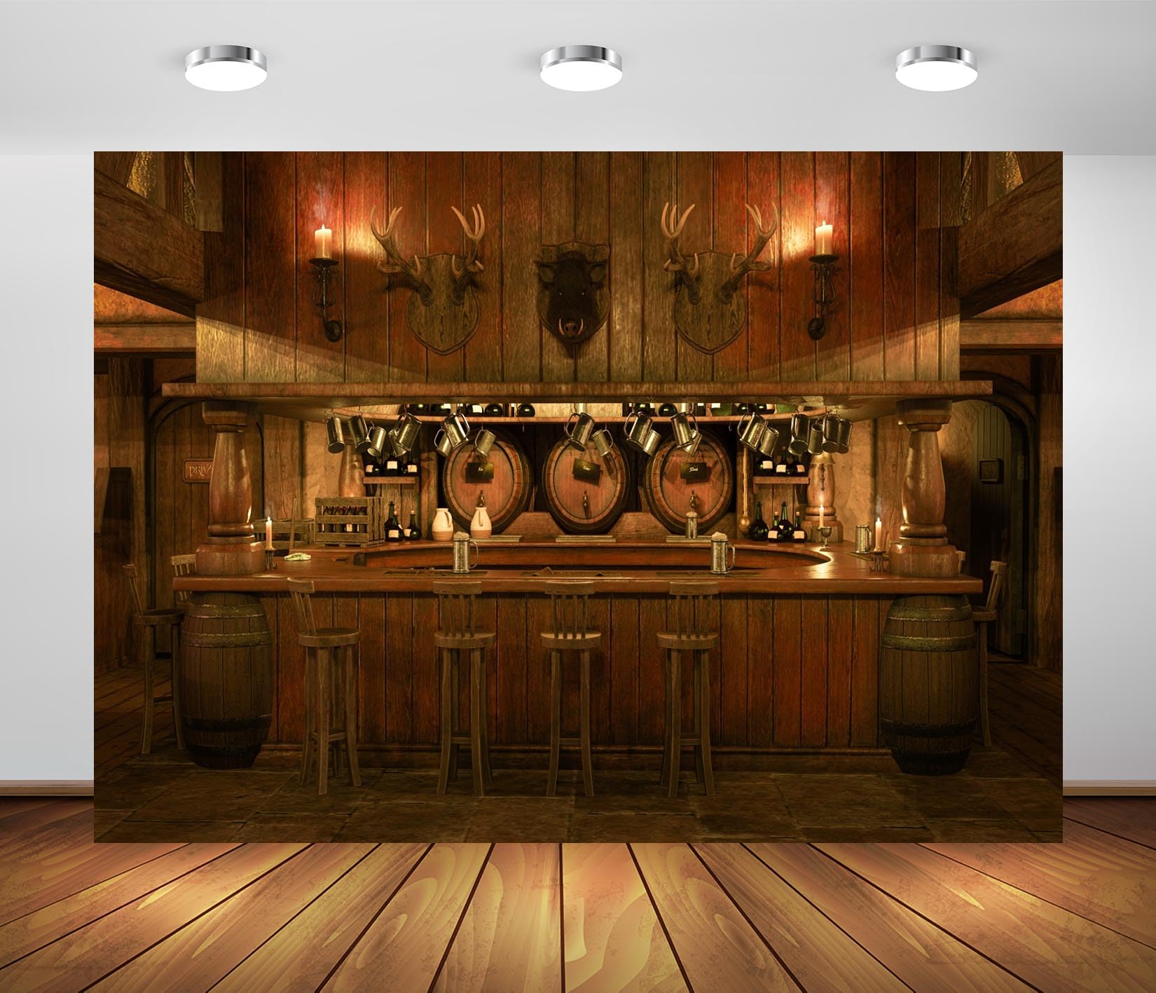 Amazon.com : BELECO 7x5ft Fabric Medieval Tavern Backdrop Western ...