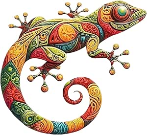 Amazon.com: Gecko Wall Art - Metal Lizards Outdoor | Gecko Decor ...