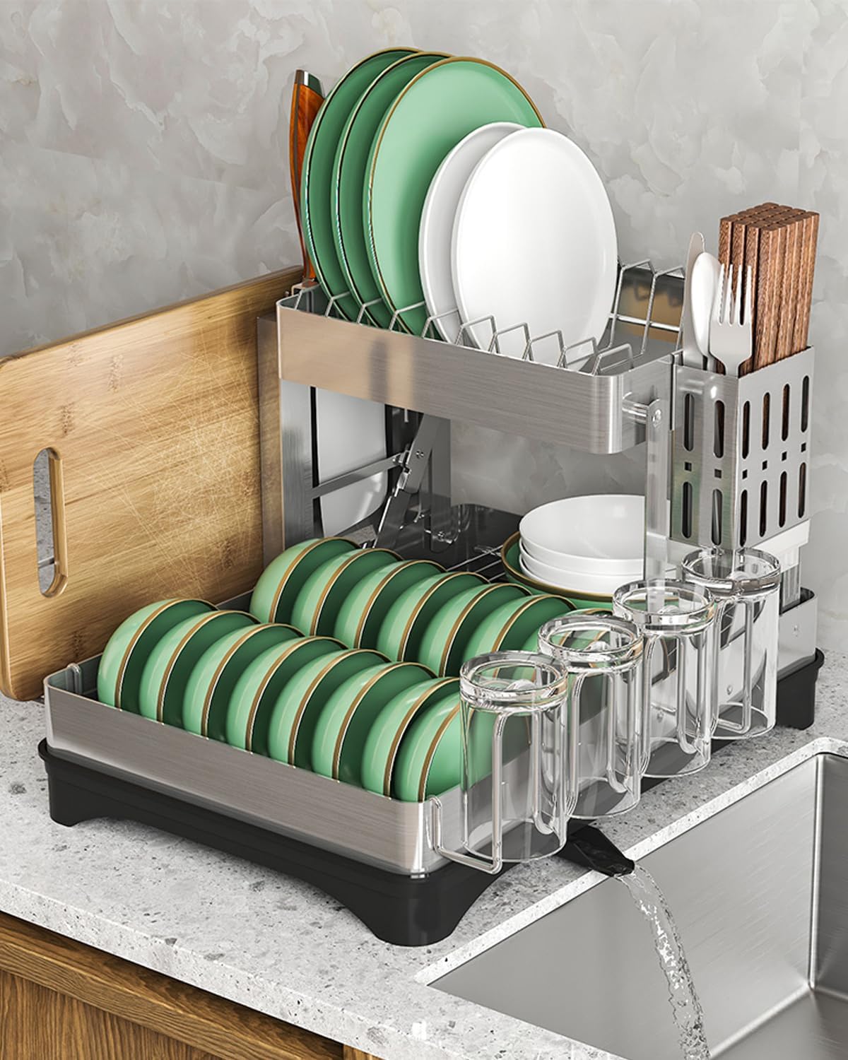 Amazon.com - Mukkuri Dish Drying Rack (Silver)