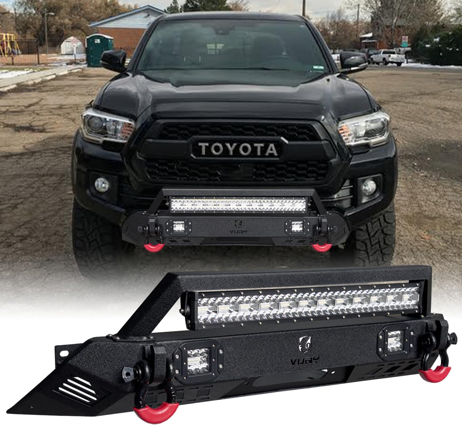 Amazon.com: TIOYAR Tacoma Stubby Front Bumper Compatible with 2016 2017 ...