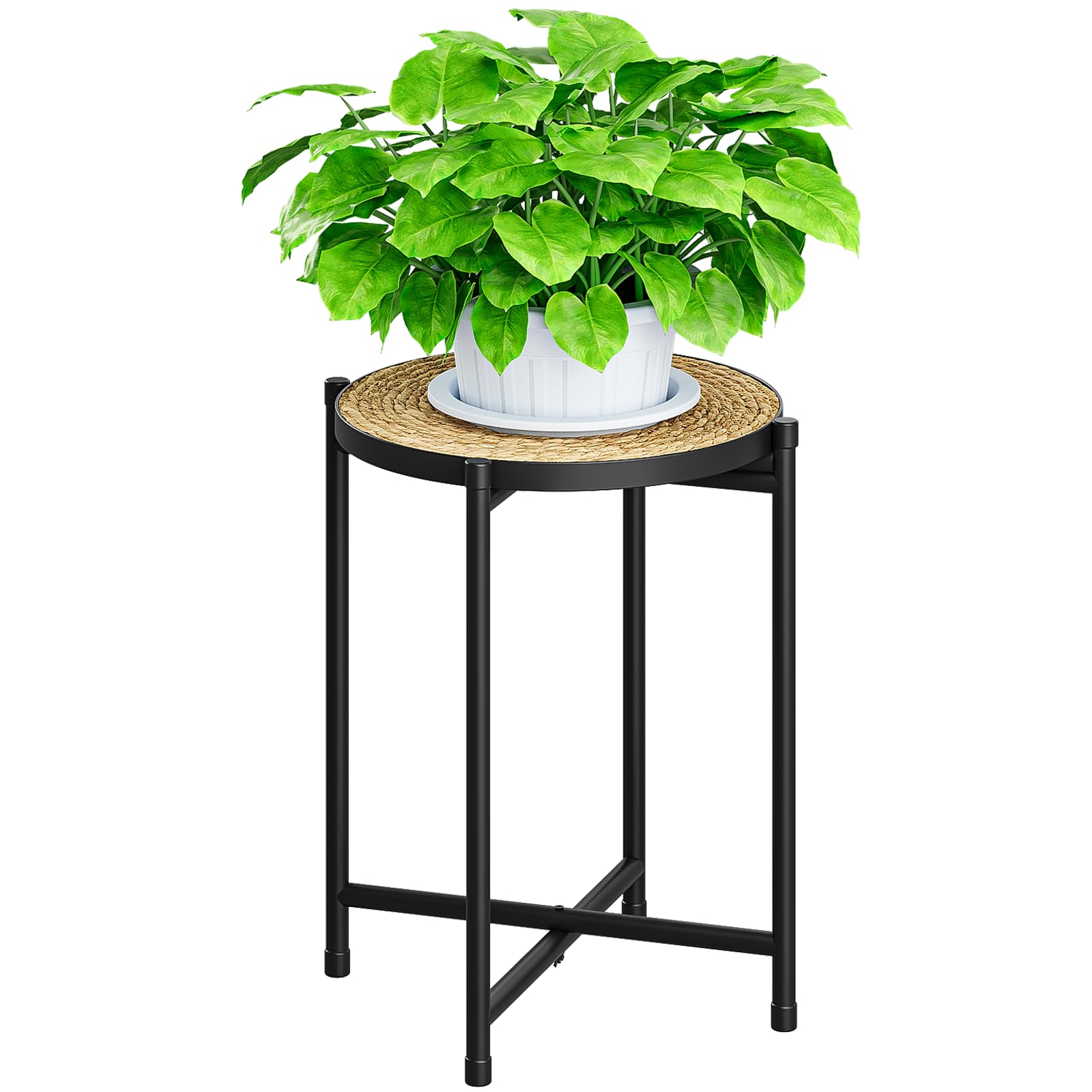 Snapklik.com : Rattan Plant Stand Indoor,Round Plant Table For Large ...