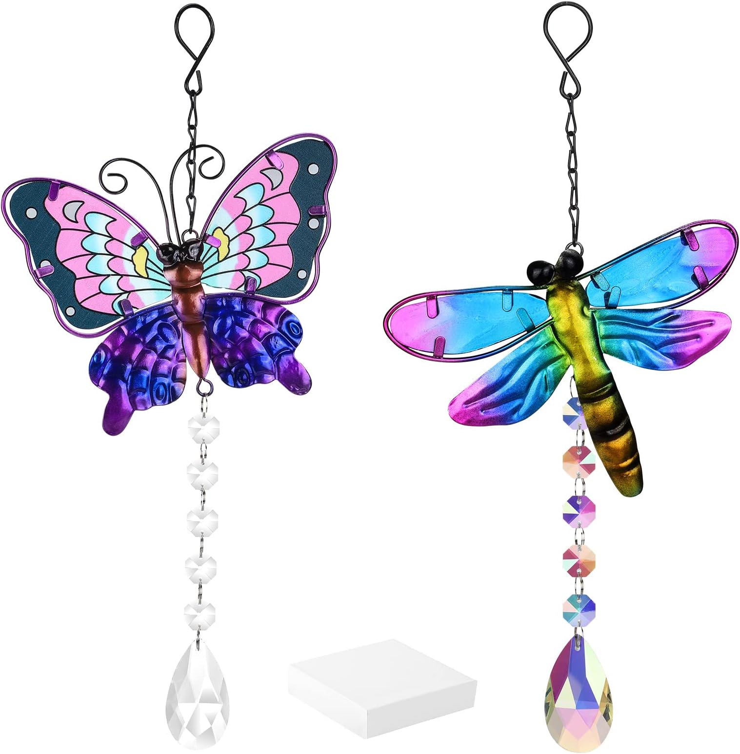 Amazon.com: HOLIDYOYO Butterfly Stained Glass, Acrylic Window Hangings ...