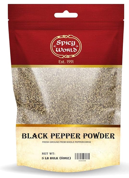 Amazon.com : Spicy World Ground Black Pepper Powder 5 Pound Bulk ...