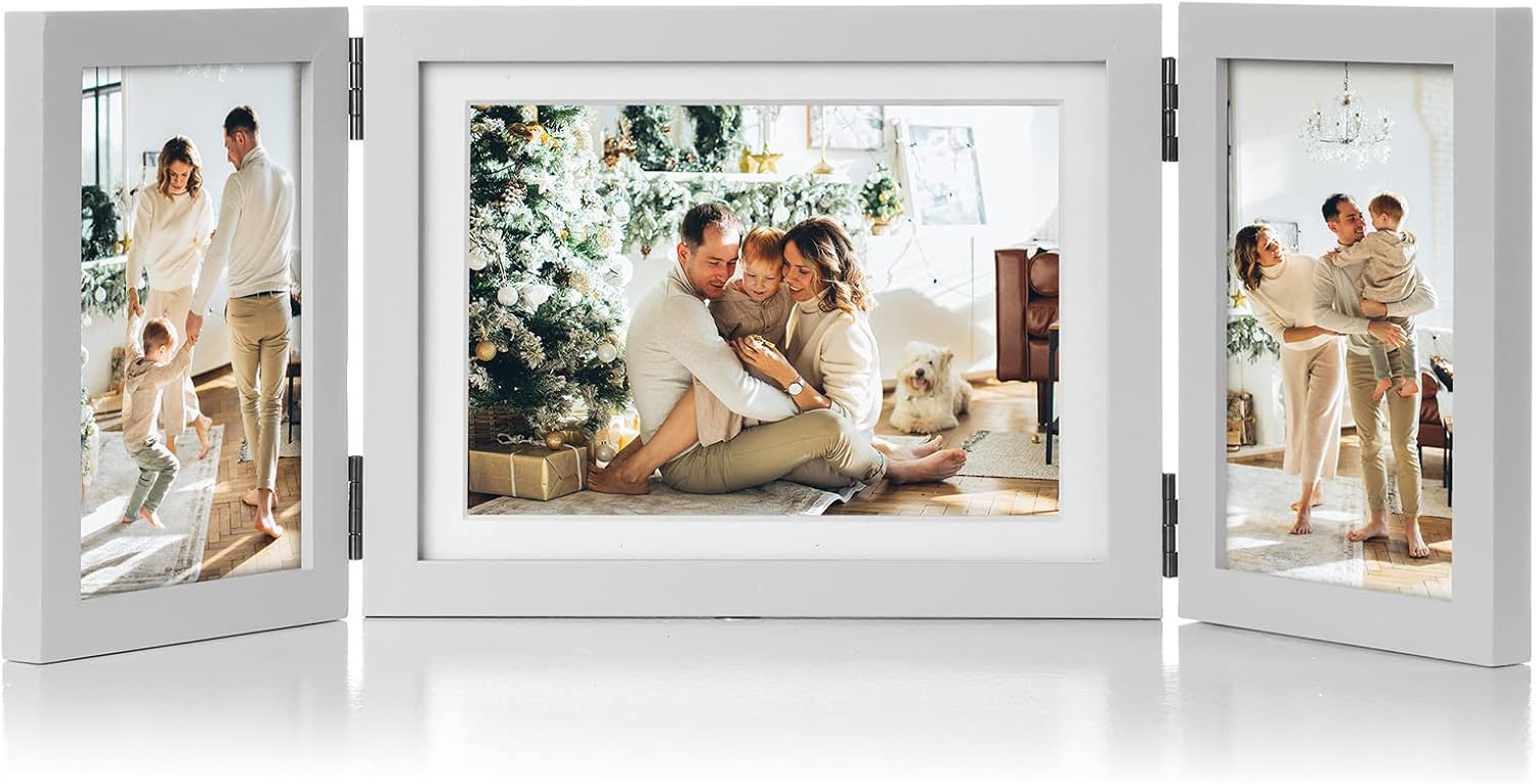 Amazon.com - Tamolus 3 Vertical Horizontal Hinged Wood Picture Frame ...