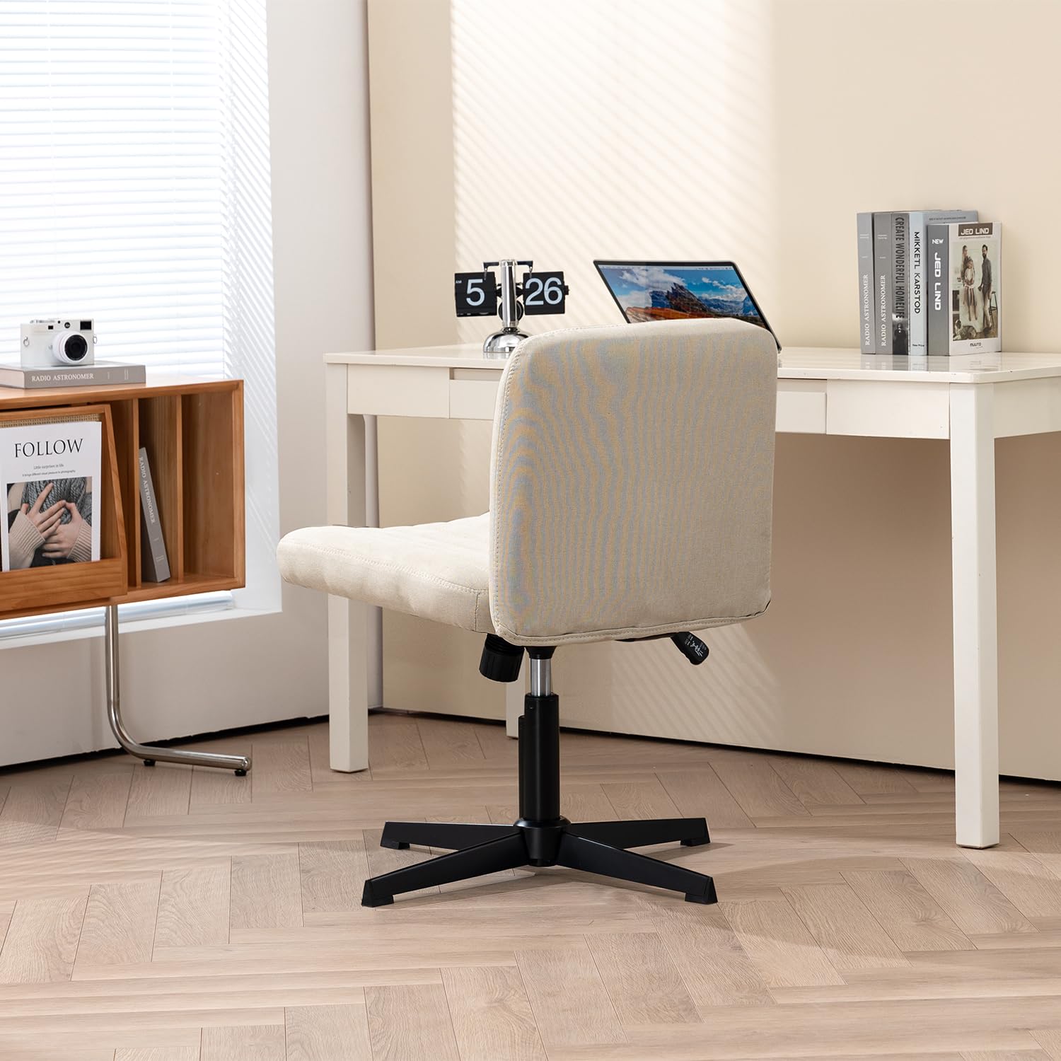 Snapklik.com : Panana Office Chair Fabric Padded Seat Armless Desk ...