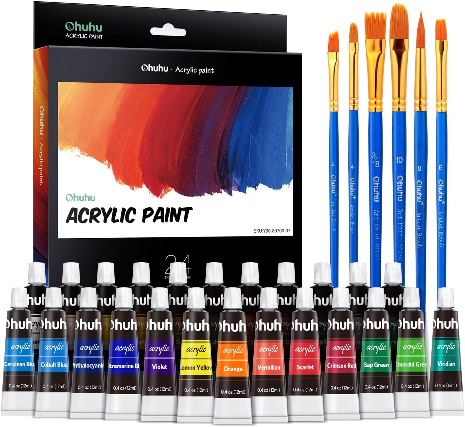 Crafts 4 ALL Acrylic Paint Set For Kids And Adults - 24 Pack Of 12Ml ...