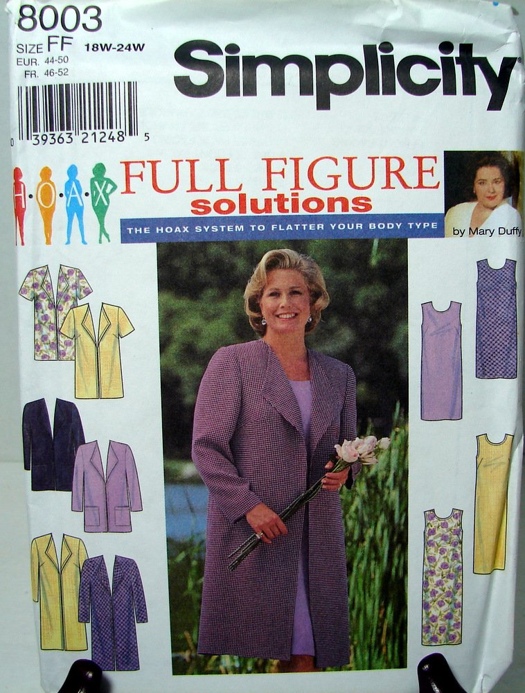 Amazon.com: Simplicity Pattern 8003 18W,24W Full Figure By Mary Duffy ...