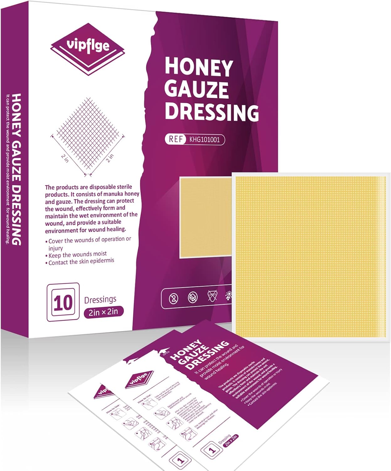 Amazon.com: Vipflge Honey Gauze Dressing, Manuka Honey Wound Care ...