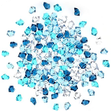 Amazon.com: DomeStar Teal Fake Crushed Ice Rocks, 150 PCS Fake Diamonds ...