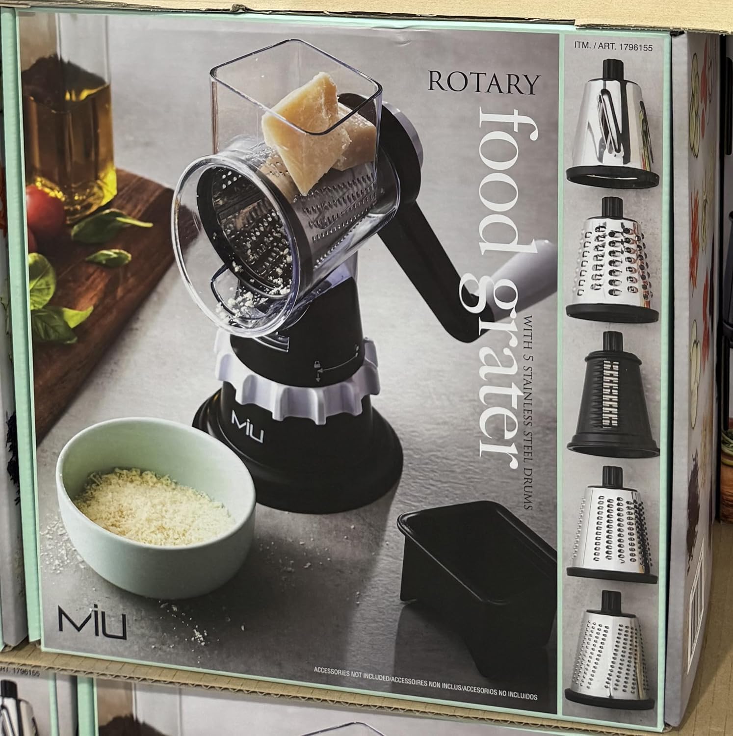 Amazon.com: Rotary Food Grater, 5 Stainless Steel Drums, Dishwasher ...