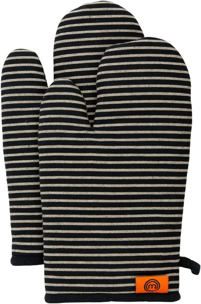 Amazon.com: MasterChef Oven Mitts Heat Resistant, Set of 2 Baking ...