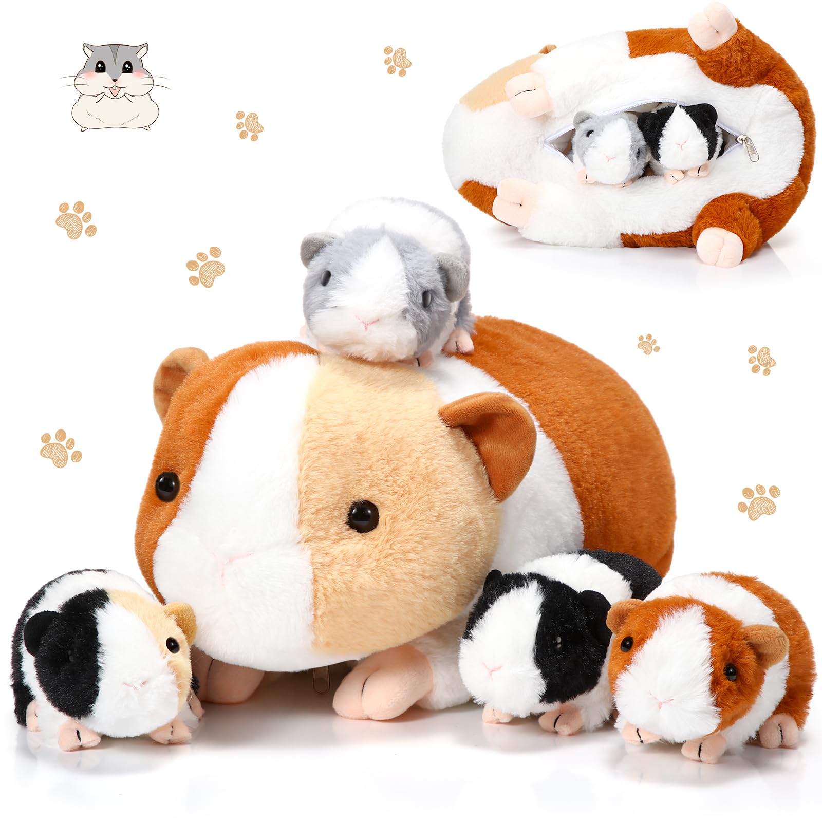 Amazon.com: Jenaai 5 Pcs Plush Guinea Pig Stuffed Animals 16 Inch Mama ...