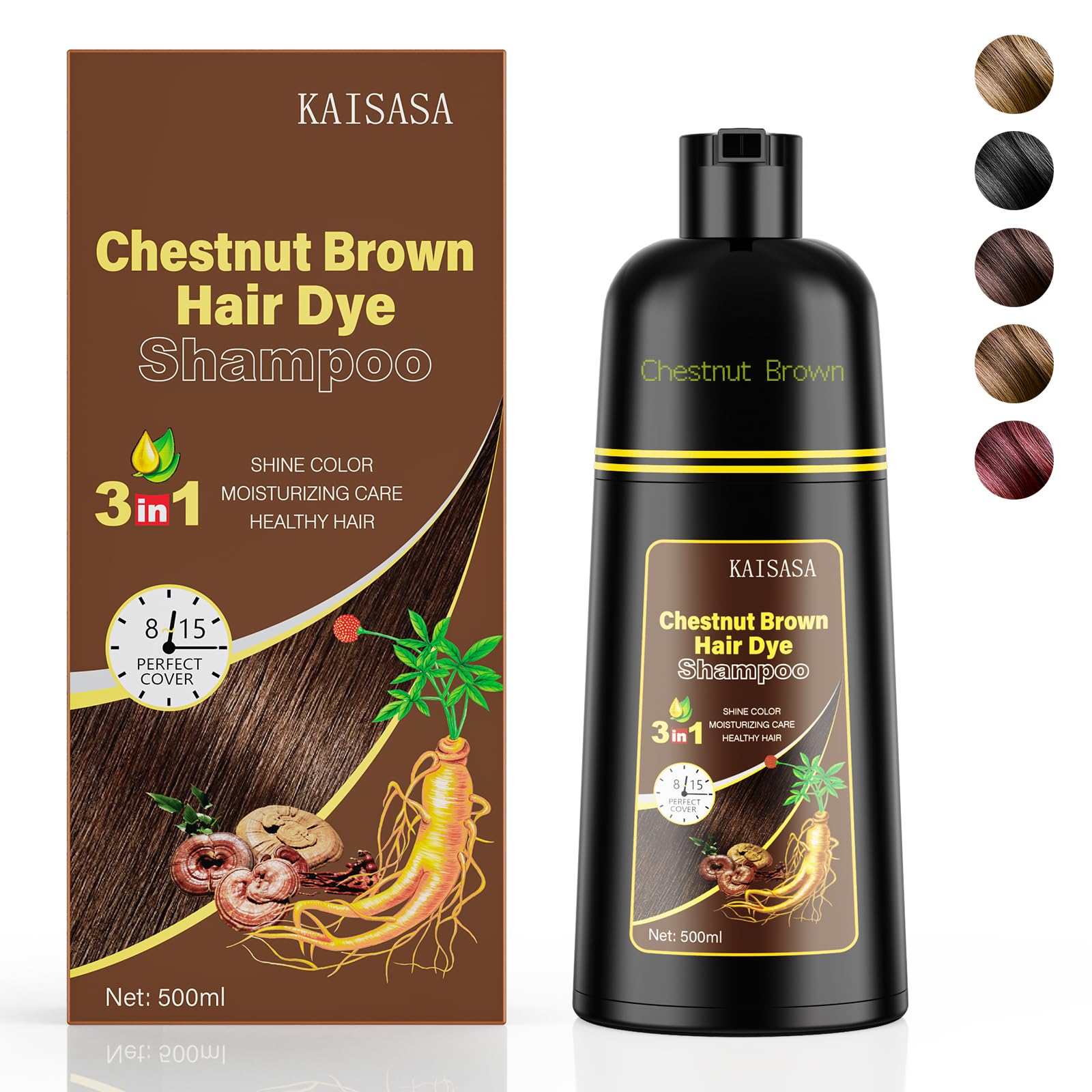Amazon.com : KAISASA Hair Dye Shampoo 3 in 1, Hair Color Shampoo for ...