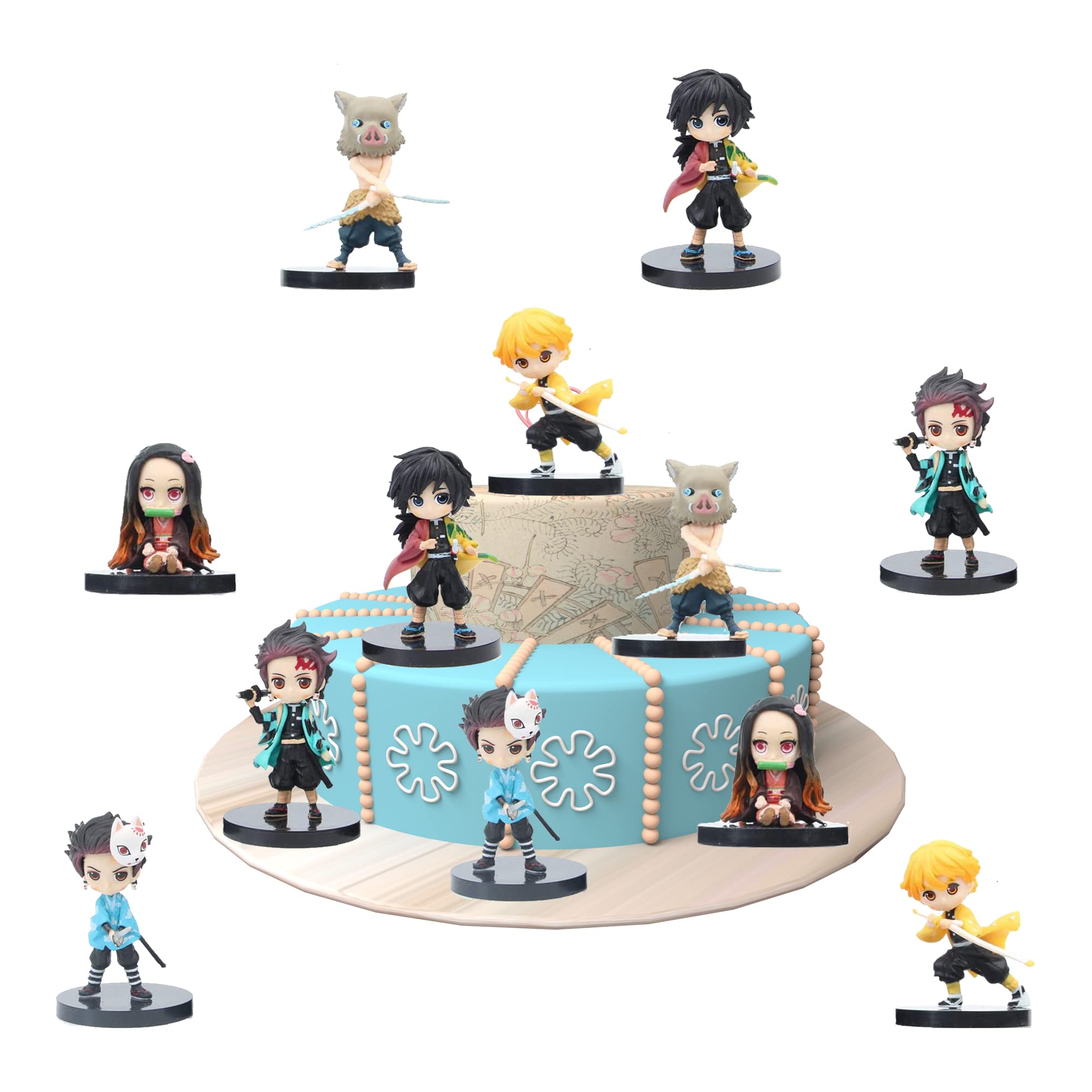 Buy Cake Toppers Figures Kimetsu No Yaiba Birthday Cake Figures ...
