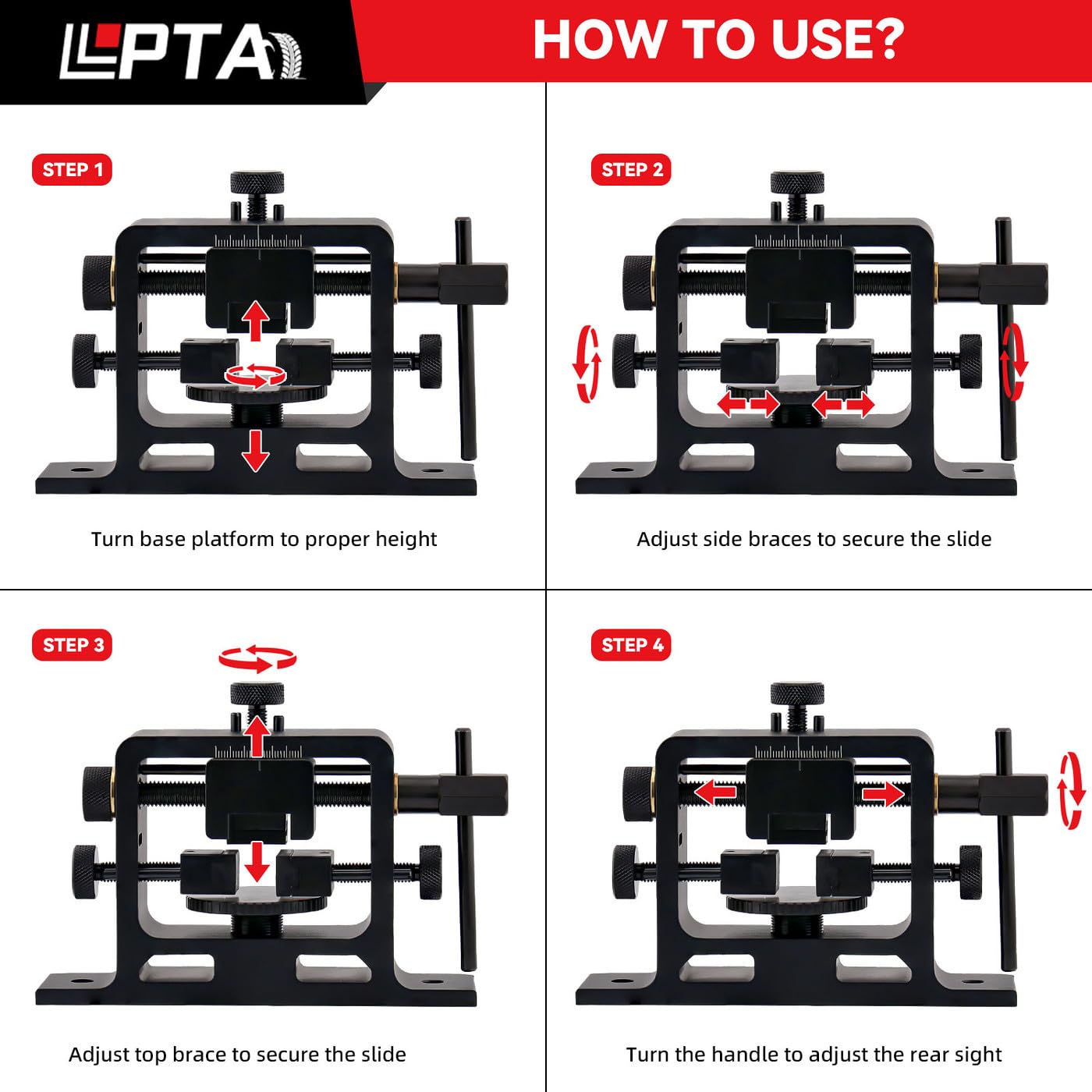 Snapklik.com : LLPTA 1pc Black Heavy Duty Universal Pistol Dovetailed ...